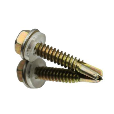 China Din Zine Plated Hexagonal Head M3 M4 M5 Self Tapping Screw With Washer à venda