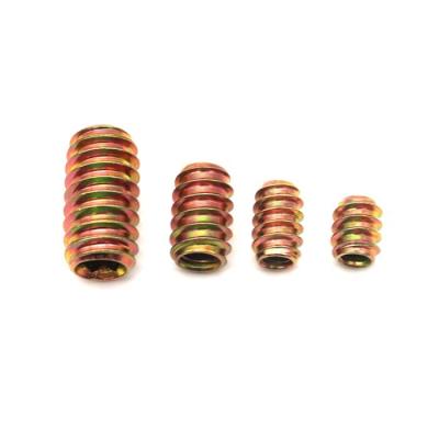 Cina M6 M8 M10 Yellow Zinc Plated Steel Hex Socket Insert Nuts For Wood Furniture in vendita