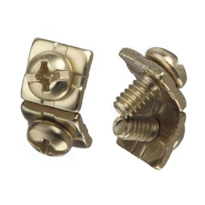 Cina DIN Gold Plated M3.5 * 10 Pan Head Combination Screw With Square Washer in vendita