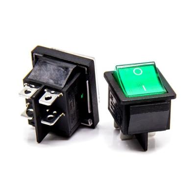 China AAN-UIT- 4 Pin Rocker Boat Red Green de Kleurenschakelaar van KCD4 DPST 15A/20A AC 250V/125V Te koop