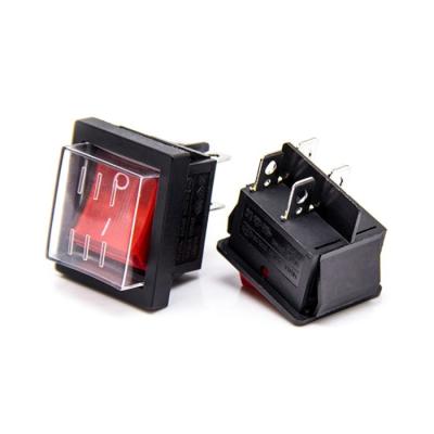 China AAN-UIT- 4 Pin Rocker Boat Red Green de Kleurenschakelaar van KCD4 DPST 15A/20A AC 250V/125V Te koop