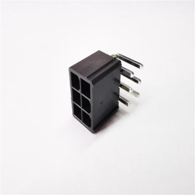 Cina Connettore ad angolo retto femminile della IMMERSIONE 6P del MX del wafer del passo di 3.0MM in vendita