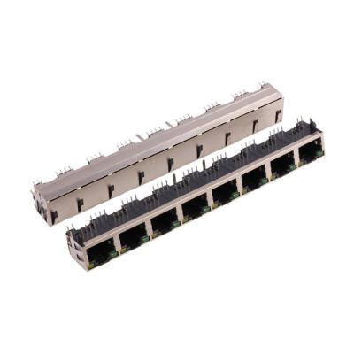 Cina 1 * connettore femminile di 8Port RJ45 Jack Network 8p8c RJ45 con la luce schermata del LED in vendita