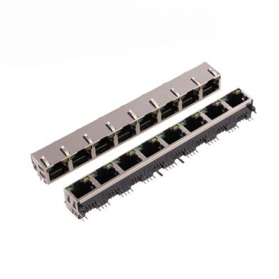 Cina 1 * connettore femminile di 8Port RJ45 Jack Network 8p8c RJ45 con la luce schermata del LED in vendita