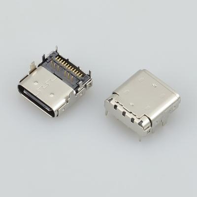 China USB 3,1 Typec Vrouwelijke Rechte hoek SMT + ONDERDOMPELING met Schild Te koop
