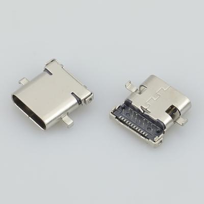 China USB 3,1 Typec Vrouwelijke Rechte hoek SMT + ONDERDOMPELING met Schild Te koop