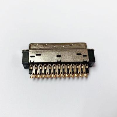 Cina Tipo maschio connettore placcato oro pieno della lega per saldatura di SCSI 50P con Shell di plastica in vendita