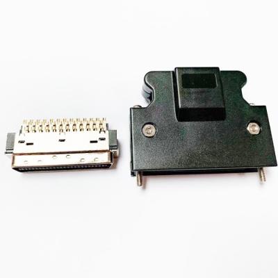 Cina Tipo maschio connettore placcato oro pieno della lega per saldatura di SCSI 50P con Shell di plastica in vendita