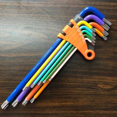 Cina testa Torx Allen Key Set Rainbow Multicolor metrico del breve braccio lungo 9pcs in vendita