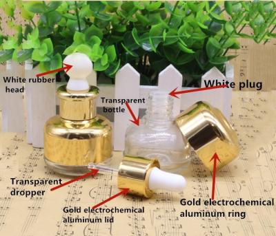 Cina Cappuccio di gomma d'imballaggio di compressione di Skincare dei contenitori di vetro di alluminio di trucco di Dianzan in vendita