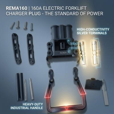 China REMA160 160A Electric Forklift Charger Plug, T2 Silver-Plated Battery Power Connector, 600V for sale