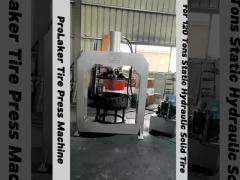 Robusta macchina di pressatura per pneumatici solidi idraulici a carrello elevatore statico da 120 tonnellate