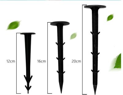 China Black plastic garden pins securing pegs L16 cm UV stabilised and rot proof weed control fabric netting for sale