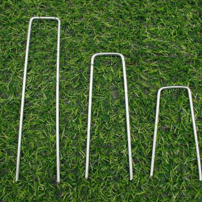 China 11 Gauge 6 inch Galvanized U Turf Nails Pins Pegs Landscape Fabric for sale
