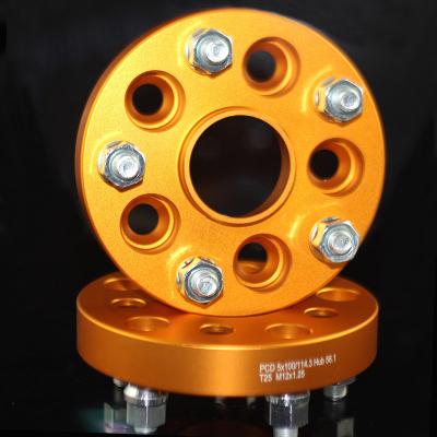 Cina 5x100 a 5x114.3 ha forgiato l'adattatore centrico della ruota del hub di alluminio per colore dell'oro di SUBARU in vendita