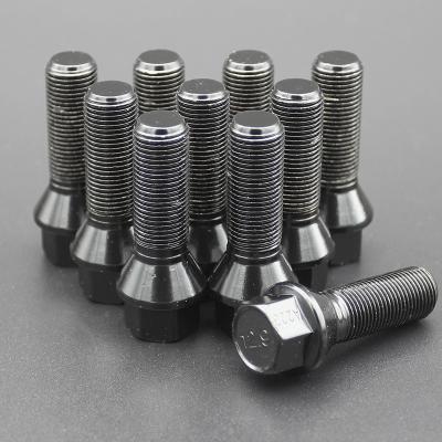 Cina Il cono Seat dello stinco 36mm ha esteso il grado 12,9 di Bolt della ruota per il telaio & Mercedes Dual Coating Black Finish di G del telaio di BMW F in vendita