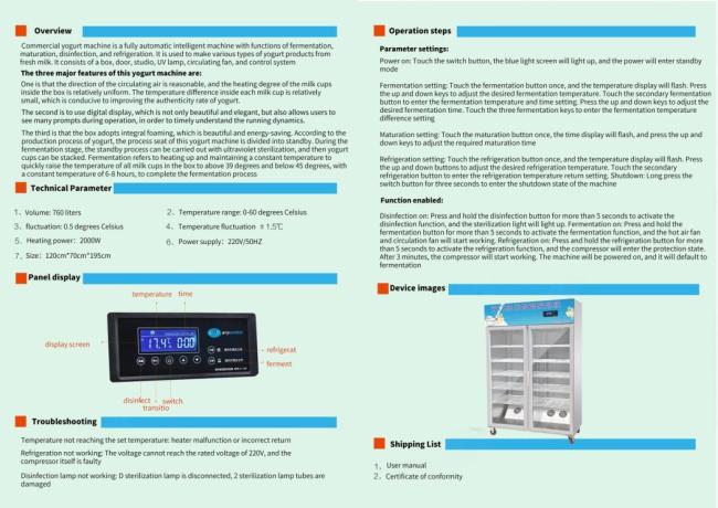 2 Door Supermarket Commercial Fridge Commercial Yogurt Heating Display Cabinet Refrigerator Refrigeration Equipment