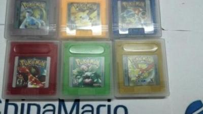 China Wholesale Pokemon Game Pokemon Yellow Red Blue Silver Gold Green Game Boy Color Mix Order In English Free Shipping for sale