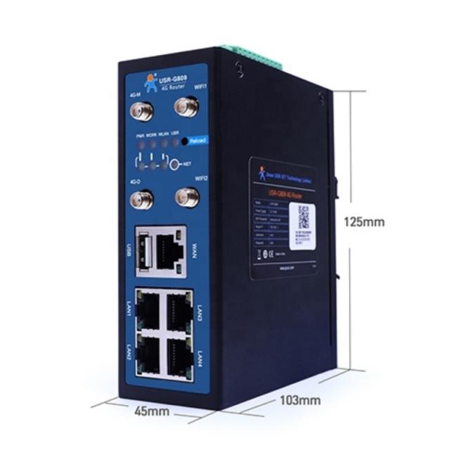 USR-G809 Industrial Cellular VPN Router front view