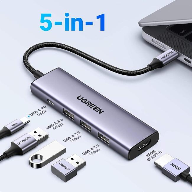 USB-C Multiport Hub in use with laptop