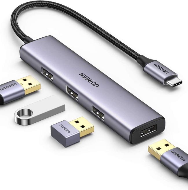 Close-up of USB-C Hub ports and connectors