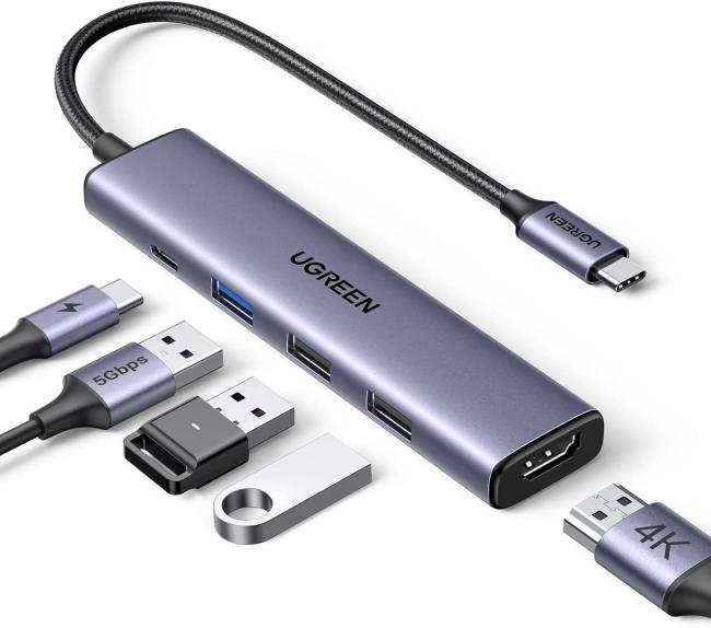 Revodok 105 USB C Hub side view showing ports