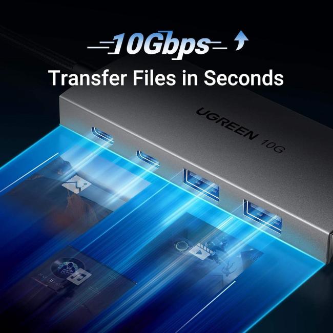 USB C Hub in use with multiple connected devices