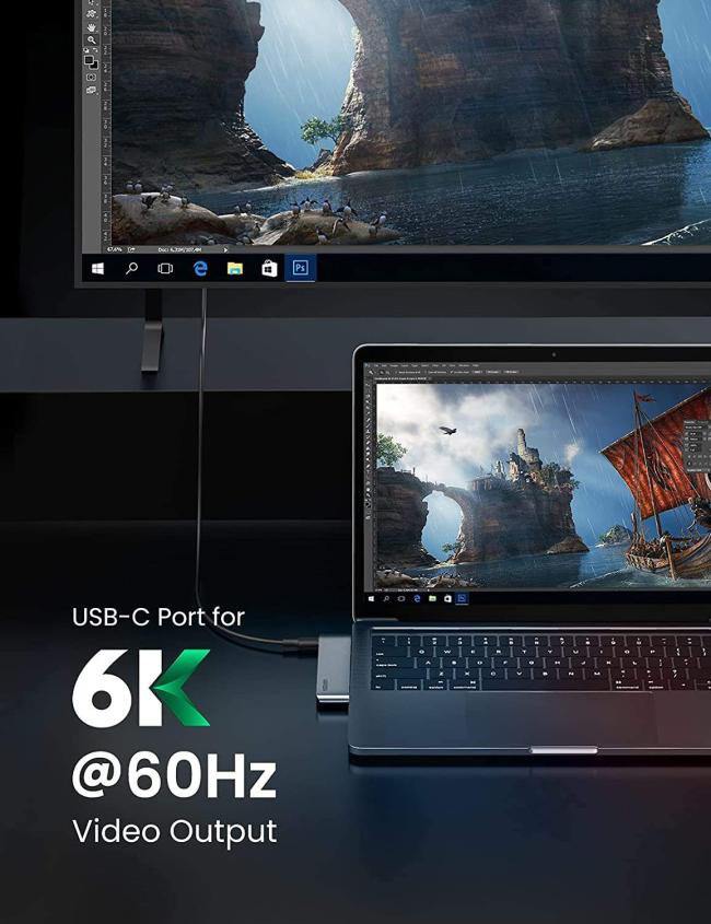 USB C Adapter side view with MacBook connection