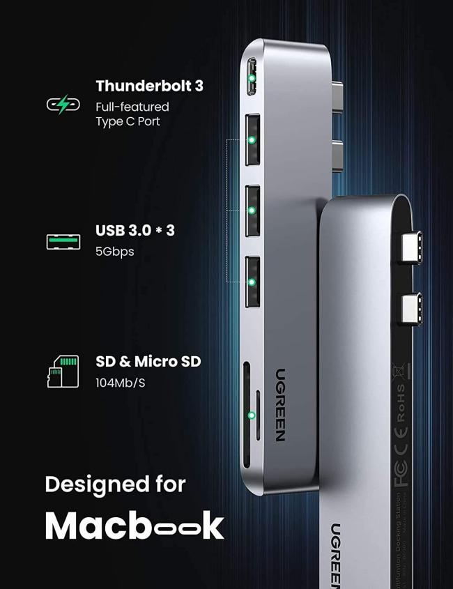 USB C Adapter in use with multiple devices connected