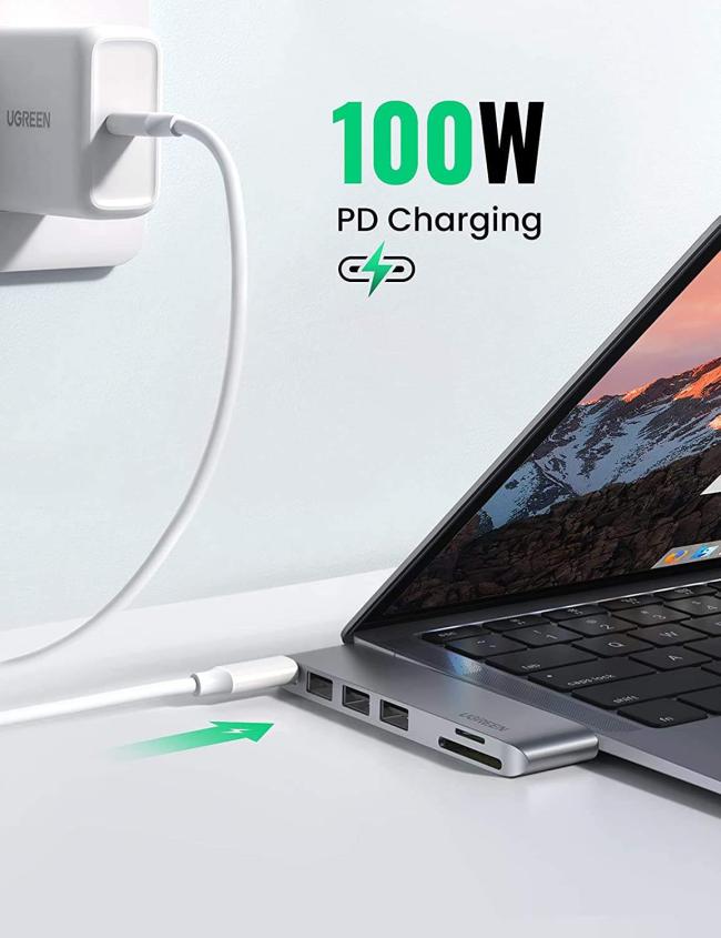 Close-up of USB C Adapter ports