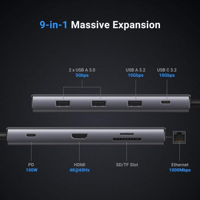 Revodok Pro 109 USB C Multiport Adapter side view