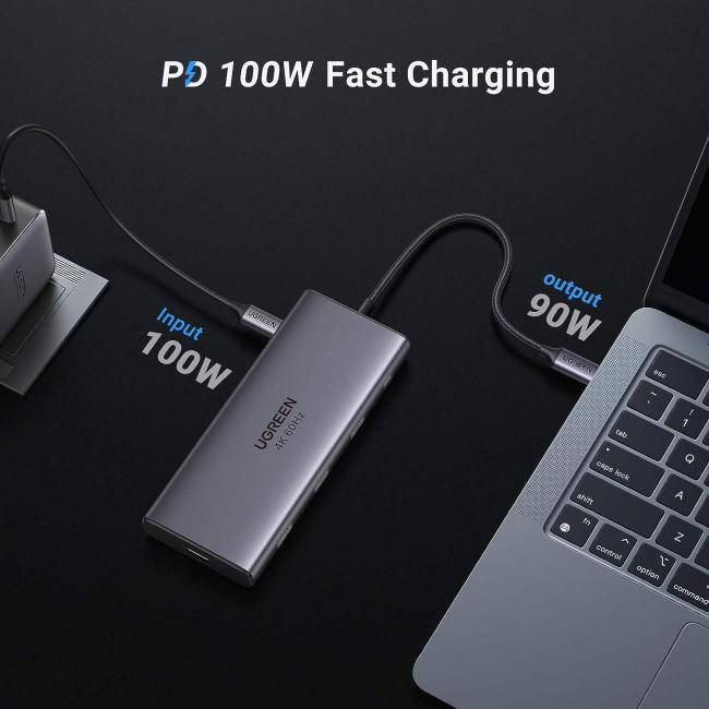 Revodok Pro 109 USB C Multiport Adapter in use with laptop