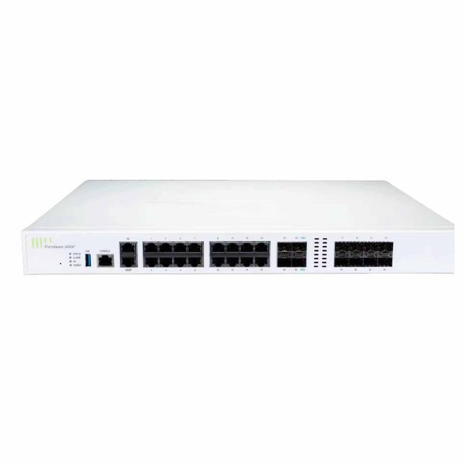 FortiGate-FG-60E with LED indicators active