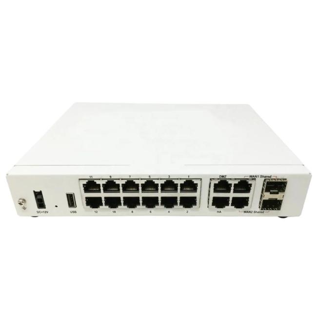 Side view of FortiGate firewall showing ventilation