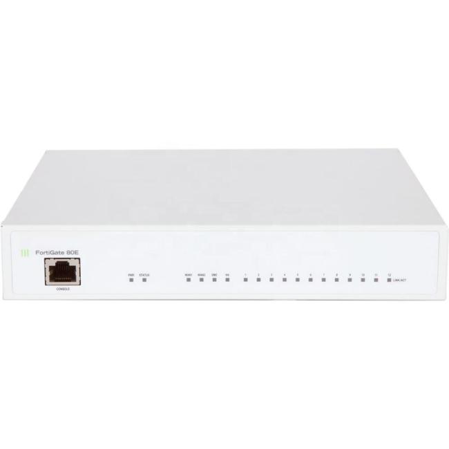 Rear view of FortiGate firewall showing power connections