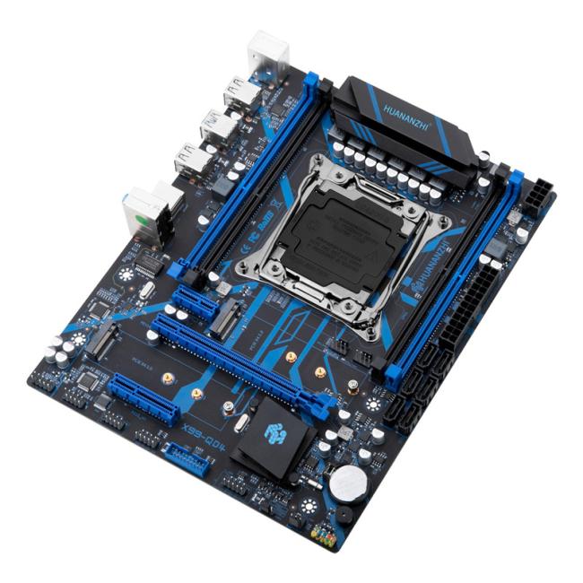 X99 QD4 motherboard showing PCIe slots and connectors