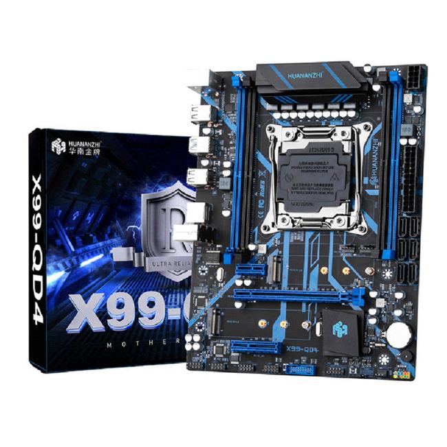Complete package of X99 QD4 motherboard with accessories