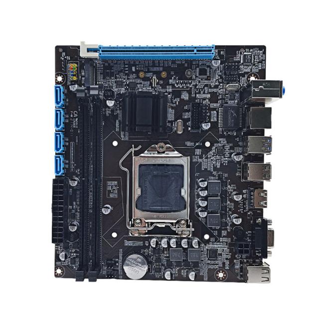 H110 motherboard with components labeled