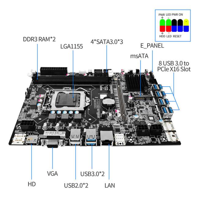 B75 motherboard complete assembly