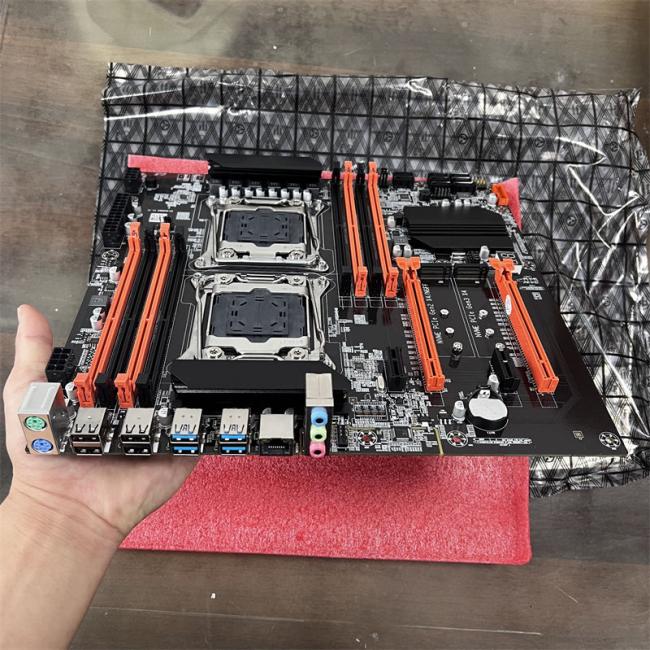 Detailed view of motherboard ports and connectors