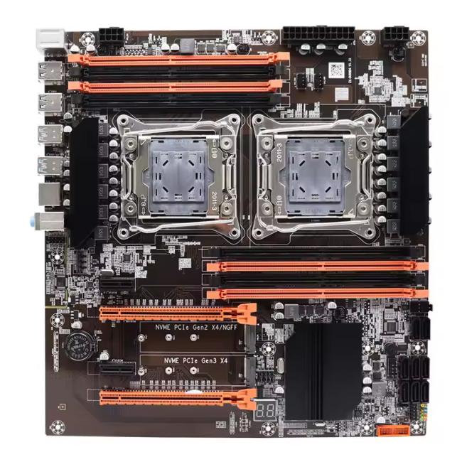 Close-up of X99 motherboard components