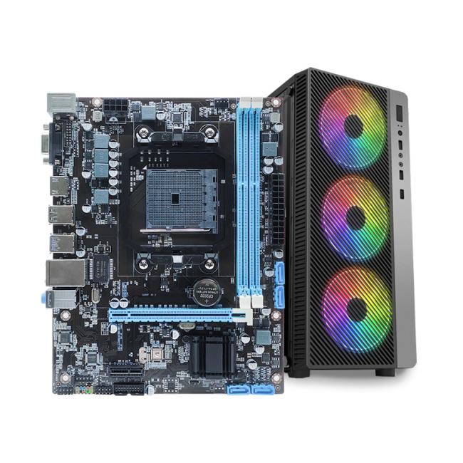 Detailed view of A88 motherboard chipset and cooling