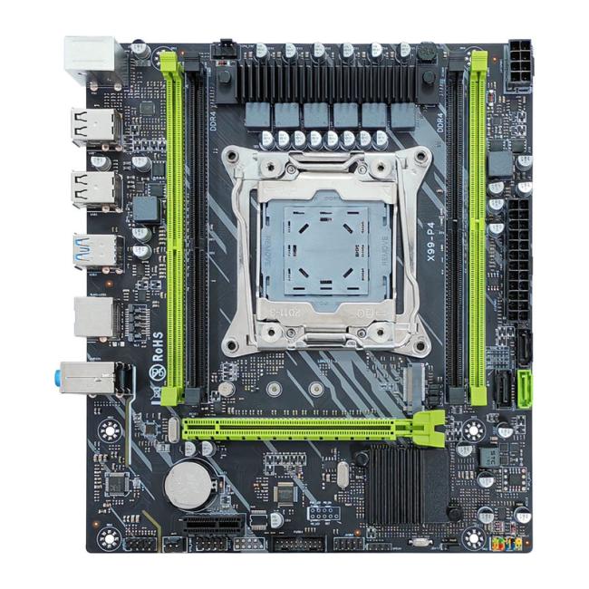 Detailed view of X99 P4 motherboard memory slots