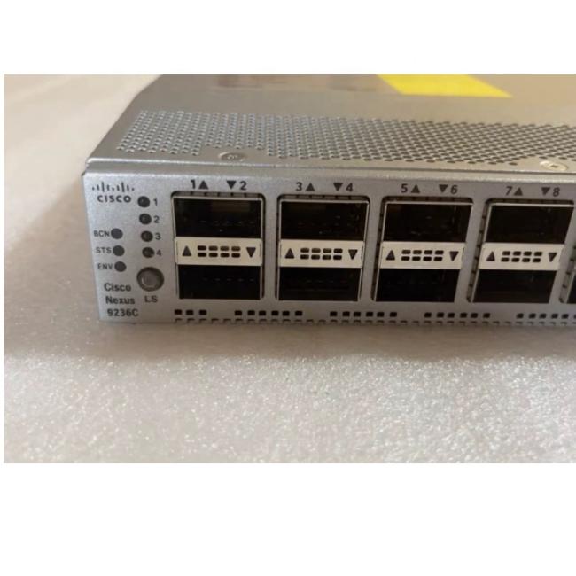 Rear view of Cisco Nexus 9236C Switch showing power and management ports