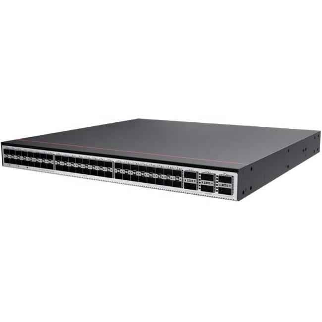Close-up of ports on S6730-H48X6C switch