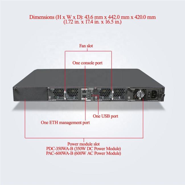 Detailed view of QSFP+ ports