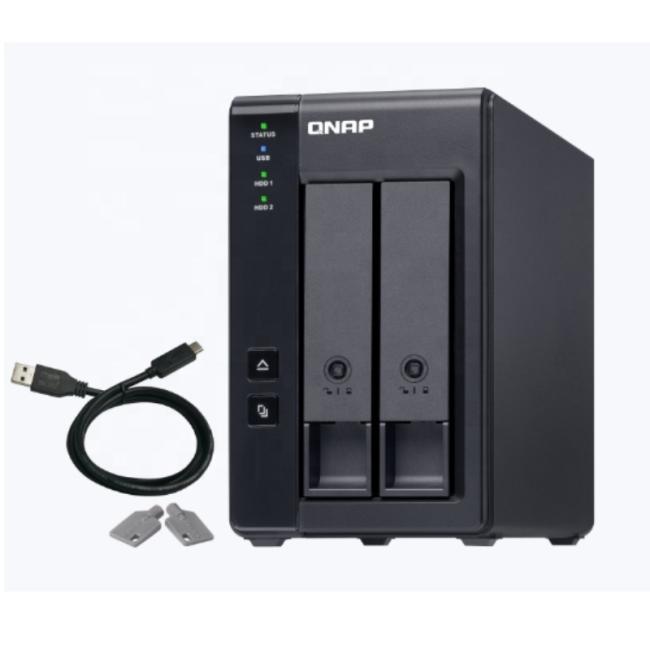 Front view of TR-002 2-bay USB storage expansion device