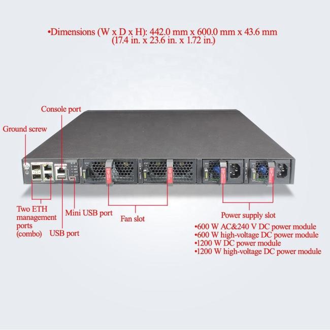 CE6856-48T6Q-HI Network Switch rear view