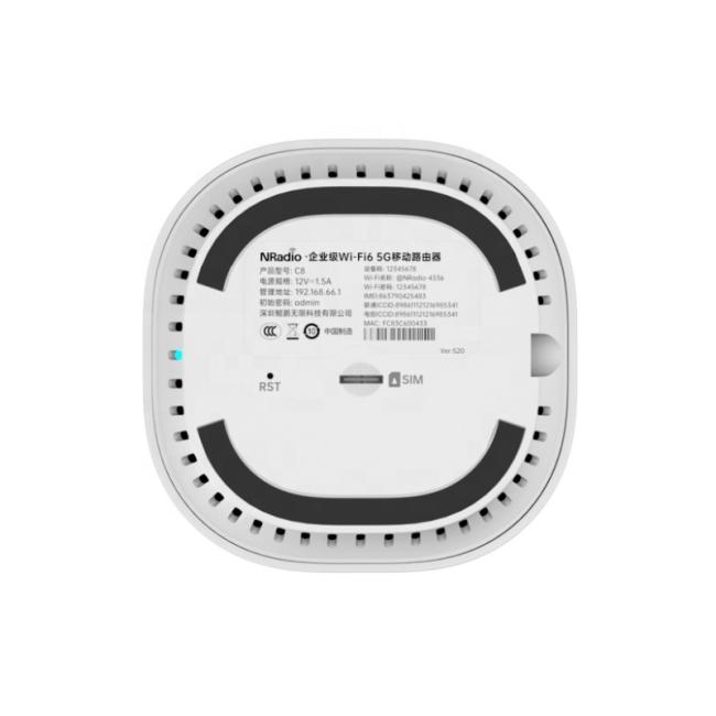 Side view of C8-520 Enterprise 5G Wi-Fi6 Router