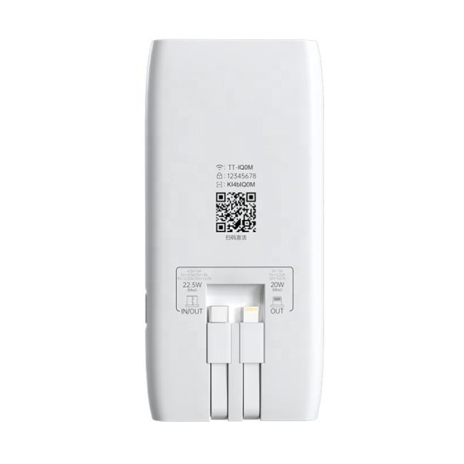 Side view of Portable WiFi TT-5G Router displaying ports and buttons
